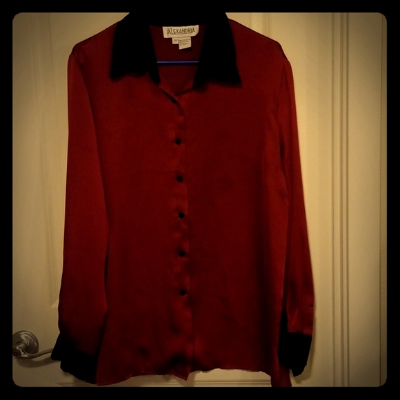 Alexandria | Tops | Wine Colored Dress Shirt | Poshmark
